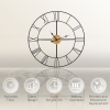 HOMCOM 36 Inch Large Wall Clock, Silent Non Ticking Wood Metal ...
