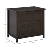 HOMCOM Retro Style 2-Drawer Lateral File Cabinet Chest with Hanging ...