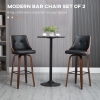 HOMCOM Counter Height Bar Stools Set of 2 PU Leather Swivel Barstools ...