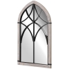 HOMCOM 36.5" x 23.5" Farmhouse Wall Mirror, Arch Window Mirror for Wall ...
