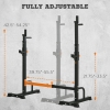 Soozier Adjustable Squat Rack, Barbell Rack with Dip Station and Push ...