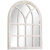 HOMCOM 41" x 31.5" Rustic Wall Mirror, Arch Window Mirror for Wall in ...