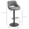 HOMCOM Modern Bar Stools Set of 2 Swivel Bar Height Barstools Chairs ...
