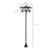 Outsunny Outdoor Lamp Post Lights, Triple Head Solar Powered Lamp ...