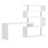 Homcom Rotating Desk Furniture Foldable Rotating Corner Desk And Shelf ...