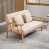 HOMCOM Upholstered Loveseat Sofa for Bedroom, Beige | Aosom.com