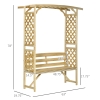 Outsunny Patio Garden Bench, Wooden Bench, Outdoor Bench for Vines ...