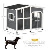 PawHut Wooden Dog House Outdoor with Removable Bottom, Cabin Style ...