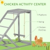 PawHut Wooden Chicken Toys for Coop with Swing, Chicken Activity Center ...
