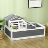 PawHut Wooden Tortoise House with Balcony, 2 Tiers Large Tortoise ...