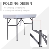 Outsunny 4ft Folding Picnic Table, Fish Fillet Cleaning Table, Camping ...