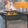 Outsunny 4-in-1 Fire Pit, BBQ Grill, Ice Bucket Cooler, Garden Table ...