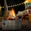 Outsunny Outdoor Fire Pit with Stump Effect, 18-inch Wood-burning ...