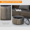 Outsunny Outdoor Fire Pit with Stump Effect, 18-inch Wood-burning ...