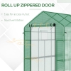 Outsunny 7' x 5' x 6' 2-Tier Shelf Greenhouse with Door, Windows, PE ...