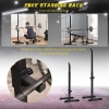 Soozier Adjustable Stable Power Squat Stand Portable 2 Bars Barbell ...