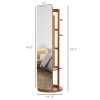 HOMCOM Full Length Mirror with Jewelry Cabinet, Hanging Cloth Bar, Coat ...