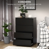 HOMCOM Chest of Drawer, 4 Drawers Storage Cabinet Freestanding Tower ...