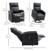 HOMCOM Power Lift Recliner Chair with Remote Control Side Pocket for ...