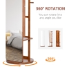 HOMCOM Full Length Mirror with Jewelry Cabinet, Hanging Cloth Bar, Coat ...