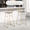 HOMCOM Modern Bar Stools Set of 2, Metal Wire Bar Height Barstools, Bar ...