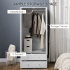 HOMCOM Wardrobe Closet, Armoire with Drawers and Hanging Rail for ...