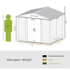 Outsunny 8x7 FT Outdoor Storage Shed, Galvanized Steel Metal Garden ...