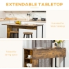 HOMCOM Extendable Bar Table with Storage, Counter Height Table ...