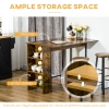 HOMCOM Extendable Bar Table with Storage, Counter Height Table ...