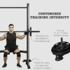 Soozier Adjustable Squat Rack with Pull Up Bar and Barbell Bar, Bench ...