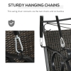 Outsunny 2-Person Wicker Porch Swing for Outside, Hanging Swing Bench with Steel Chains for ...