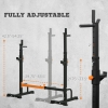 Soozier Adjustable Squat Rack, Barbell Rack with Dip Station and Push ...