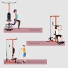 Soozier Lat Pull Down Machine, High / Low Pulley Machine with ...