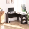 HOMCOM L-Shaped Computer Desk, Laptop Workstation with Return and 2 ...
