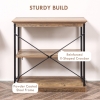HOMCOM 2-Tier Industrial Style Storage Steel Wooden Shelf with a Robust ...