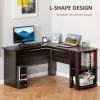HOMCOM L-Shaped Computer Desk, Laptop Workstation with Return and 2 ...