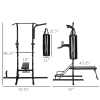 Soozier 86" Full Body Power Tower Home Gym Fitness Station with ...