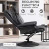 HOMCOM Recliner with Ottoman, Faux Leather Swivel Reclining Chair with ...