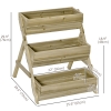 Outsunny 3 Tier Elevated Planter Box, Vertical Wooden Raised Garden Bed ...