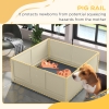 PawHut Whelping Box for Puppies Birth with Pee Pad, Pig Rail ...