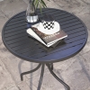 Outsunny 26" Round Patio Table, Outdoor Side Table with Steel Frame and ...