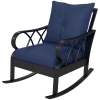 Outsunny Outdoor Wicker Rocking Chair, Porch Rocker Chair with Padded ...