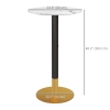 HOMCOM High Top Bar Table, Modern Round Dining Table with Faux-marbled ...