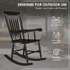 Outsunny Porch Rocker Chairs Set of 2, 350 lbs. Wooden Outdoor Rocking ...