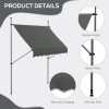 Outsunny 8' x 4' Manual Retractable Awning, Non-Screw Freestanding ...