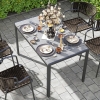 Outsunny Rectangular Outdoor Dining Table, 4-Seat Patio Table with PE ...