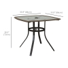 Outsunny 34" Square Outdoor Dining Table, Patio Table with Umbrella ...