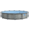 Outsunny Round Above Ground Pool, Metal Frame Pool with Cartridge ...