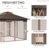 Outsunny 10' x 12' Patio Gazebo Outdoor Canopy Shelter with Double Tier ...