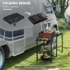 Outsunny Folding Camp Kitchen, Camping Table Cooking Station with ...